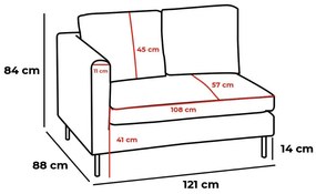 Hannah Home Modulová pohovka MINO antracitová 825BLC1725