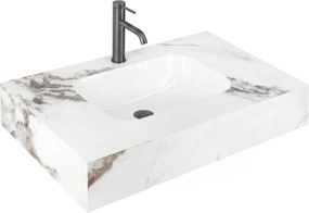 Rea Aresa, nástěnné obdélníkové umyvadlo, bílá-imitace kamene, 800x500x165mm, REA-U9973