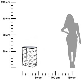 STOJAN NA VÍNO DEBRA 60X26X40 CM ČERNÁ