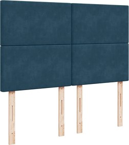 Box spring postel s matrací modrá 140 x 190 cm samet 3293204