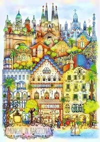 TREFL Puzzle Premium Plus Půlnoc v Barceloně / 1000 dílků / 68,3 x 48