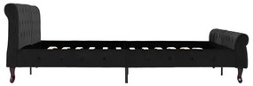 Rám postele Keeline - černý samet | 180 x 200 cm
