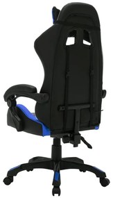 Petromila Herní židle s RGB LED podsvícením modro-černá faux kůže