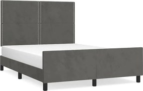 Rám postele bez matrace tmavě šedý 140 x 190 cm samet 3125691