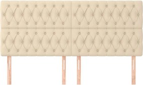 Čelo postele krémové 180x7x118/128 cm látkové 3116687
