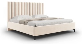 Béžová čalouněná dvoulůžková postel s úložným prostorem s roštem 140x200 cm Casey – Mazzini Beds