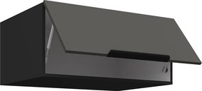 ARIA pe | horní skříňka 80 NAGU-36 1F výklopná | 80 cm | HLUBOKÁ | ANTI FINGERPRINT povrch | černá/šedá grafit