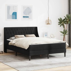 Rám postele s matrací s matrací s čelo Černý 180 x 200 cm samet 3414817