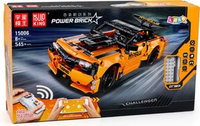 LEAN Toys Stavebnicové kostky – dálkově ovládané auto RC, oranžové, 545 dílů