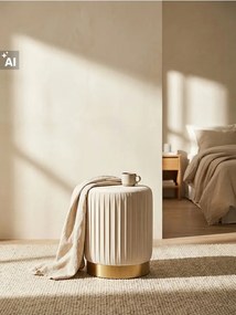 Sinsay - Taburet s dekorativním prošíváním - krémová