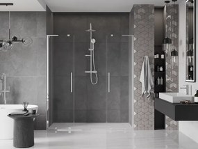 Mexen Velar L Duo, posuvné sprchové dveře do otvoru 170 cm, 8mm čiré sklo, chromová, 871-170-003-02-01