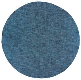 Kulatý koberec venkovní VERANDA 6365A Sisalový tyrkysový modrý Rozměr: průměr 120 cm