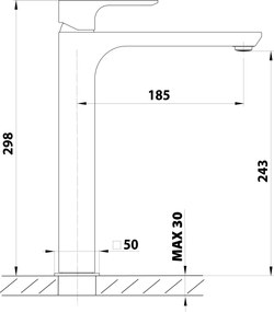 Sapho SPY PY07/15 umyvadlová baterie stojánková vysoká páková černá