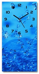 Wallmuralia Moderní hodiny nástěnné Kapky vody 30x60 cm