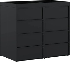 vidaXL Úložný box na 2 popelnice Černá 136 x 77,5 x 121,5 cm [3394738]