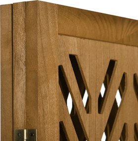 HOMCOM Dřevěný mřížkový dělicí panel, skládací příčka 4 panely, přírodní dřevo 160 x 170 cm
