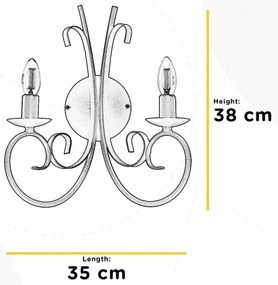 ONLI - Nástěnné svítidlo POMPEI 2xE14/6W/230V černá