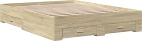 Rám postele se zásuvkami dub sonoma 150x200 cm kompozitní dřevo 3280379