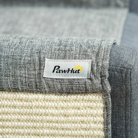 PawHut 2-Pack Škrabací podložky na pohovku - Sisalová rohož na škrábání pro kočky, pohovka, škrabací mat, šedá 130 x 45 x 0,3 cm