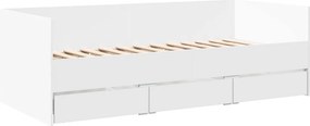 Válenda se zásuvkami bez matrace bílá 90 x 200 cm 3280818