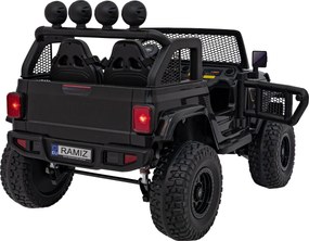 Ramiz Terénní auto OFF-ROAD 3.0 pro děti černé + dálkové ovládání + pomalý start + pásy + LED a zvuky