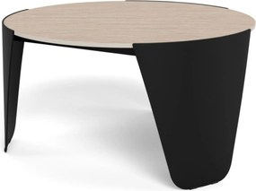 Kulatý designový konferenční stolek Altea travertin/černý