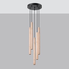 Sollux Lighting Závěsné svítidlo PASTELO 5P dřevo