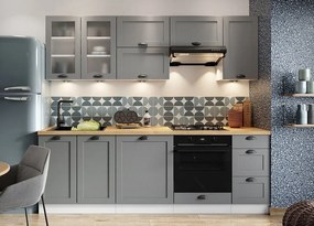 Casarredo - Komfort nábytek Kuchyně AGATA 240 bílá/tmavě šedý mat
