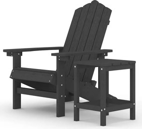 Zahradní křeslo Adirondack se stolkem HDPE antracitové 3095701