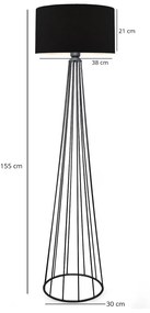 Designová stojanová lampa Fellini II 155 cm černá