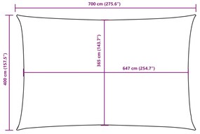 vidaXL Marketos Stínící plachta oxfordská látka obdélníková 4 x 7 m oranžová