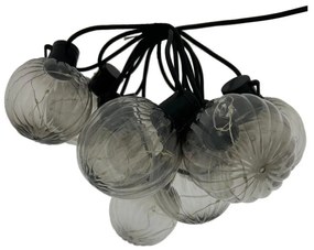 Baterie Centrum LED Venkovní dekorační řetěz 10xLED/0,15W/230V 6,8 m IP44 černá/kouřová 034 0001079