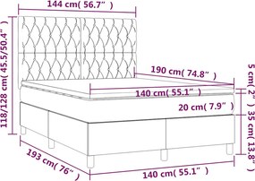 Box spring postel s matrací tmavě zelená 140x190 cm samet 3143202