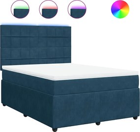Box spring postel s matrací modrá 160 x 200 cm samet 3294686