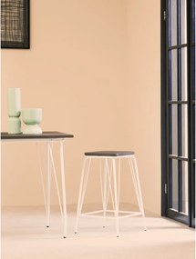 Bílá/v tmavě přírodní barvě stolička z jilmového dřeva District – Premier Housewares