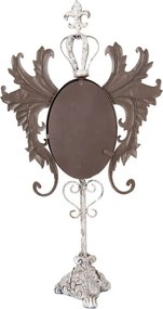 Antik kovové béžové stolní zrcadlo Clothilde - 37*14*68 cm