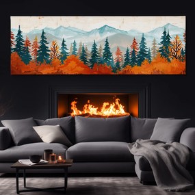 Obraz na plátně - Ve stínu jehličnatých lesů FeelHappy.cz Velikost obrazu: 300 x 100 cm