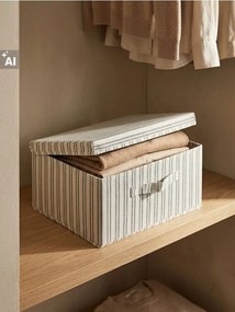 Sinsay - Skládací úložný box s pruhy a víkem - zelená