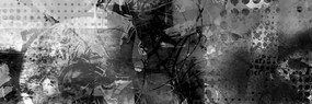 Obraz moderní mediální malba v černobílém provedení - 120x40 cm