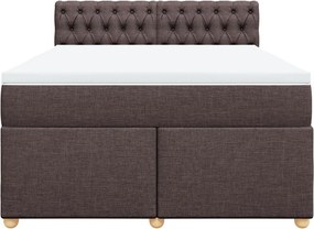 Box spring postel s matrací tmavě hnědá 160x200 cm textil 3286741