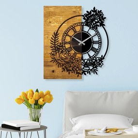 ASIR Nástěnné hodiny KVĚTY kov dřevo 58 cm