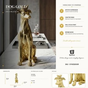 Dekorativní soška Dog 33 cm zlatá