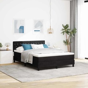 Postel s boxspringem s matrací s čelo Černá 160 x 200 cm samet 3339118