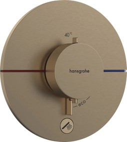 Hansgrohe ShowerSelect Comfort S, termostat pod omítku pro 1 spotřebič a další výtok, kartáčovaný bronz, HAN-15562140