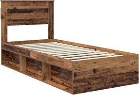 Rám postele s čelo Staré dřevo 90 x 190 cm Masivní borové dřevo 3409805