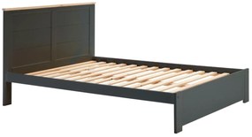 Antracitově šedá borovicová dvoulůžková postel Marckeric Akira 160 x 200 cm