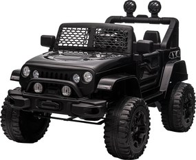 HOMCOM 12V Elektrické 4x4 Auto pro Děti s Dálkovým Ovládáním, Světly a Klaksonem - 3-6 Let - Černé | Aosom