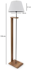 Stojací lampa AYD 1xE27/40W/230V bílá/hnědá