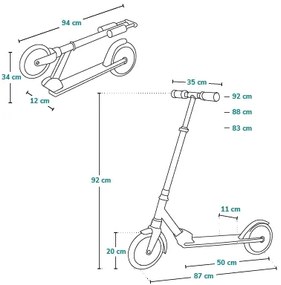 Lionelo - Dětská koloběžka LUCA černá/růžová