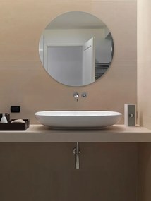 AMIRRO Kulaté zrcadlo na chodbu do koupelny předsíně nástěnné KONFIG PURE RONDE - na míru s leštěnou hranou